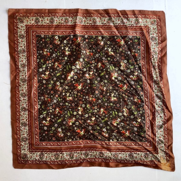 Vintage | Accessories | Vintage Equestrian Horse Riding Square Brown ...